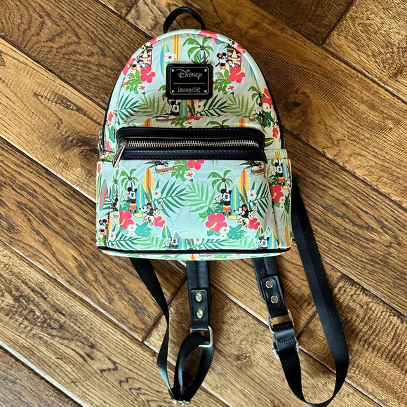 Bags | Loungefly Backpack Mickie And Minnie Tropical Theme | Poshmark